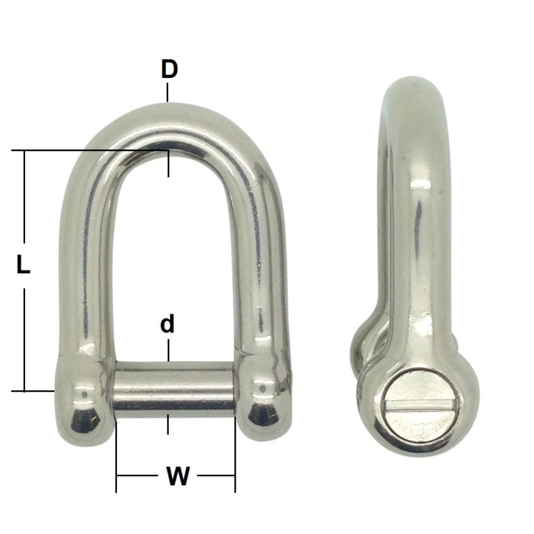 Stainless Steel Countersunk Pin Dee Shackle - Deacon Wire Rope